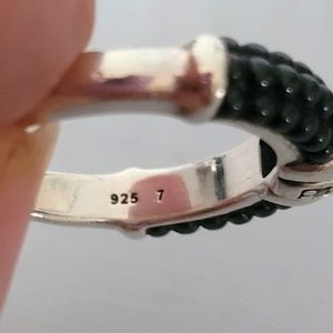 LAGOS | Jewelry | Lagos Sterling Silver Black Ceramic Diamond Stacking ...